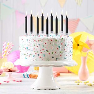 Birthday Cake Candles 24 Pieces Party Candles Suit for Most Occasions (Black,0.5 x 5.5cm)