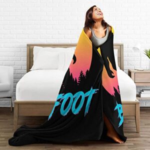 Retro 1980s Bigfoot Sasquatch Adult Kids Fleece Blanket Throw Blanket Ultra-Soft Micro Fleece Blanket for Bed Living Room 80"x60"