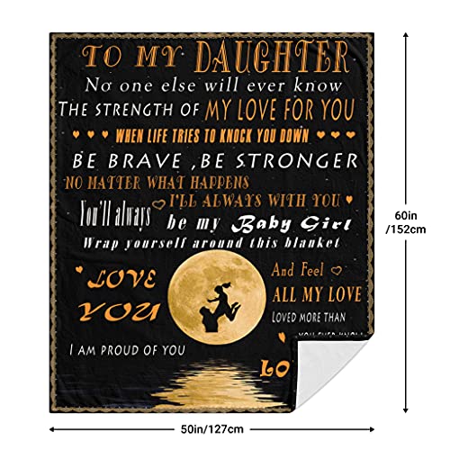 JERHTUO to My Daughter Blanket from Dad Love Letter Personalized Flannel Throw Blanket Daughter Birthday Christmas Thanksgiving Valentines Gifts for Daughters