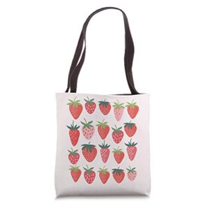 cute cottagecore kawaii strawberry aesthetic strawberries tote bag