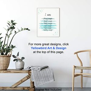 Positive Quotes Wall Decor - Positive Affirmations - Encouragement Gifts for Women, Teens, Girls - Inspirational Quotes - Motivational Wall Art - Inspiring Uplifting Sayings Wall Decor - Light Blue