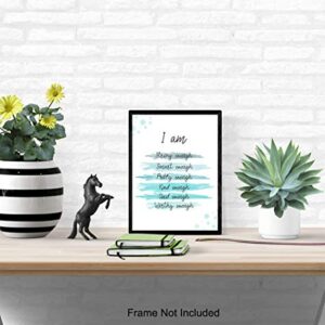 Positive Quotes Wall Decor - Positive Affirmations - Encouragement Gifts for Women, Teens, Girls - Inspirational Quotes - Motivational Wall Art - Inspiring Uplifting Sayings Wall Decor - Light Blue