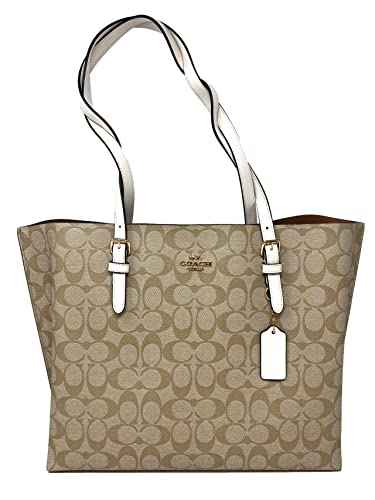 COACH MOLLIE TOTE IN SIGNATURE CANVAS, 1665, KHAIKI CHALK