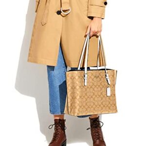 COACH MOLLIE TOTE IN SIGNATURE CANVAS, 1665, KHAIKI CHALK