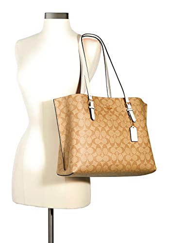 COACH MOLLIE TOTE IN SIGNATURE CANVAS, 1665, KHAIKI CHALK