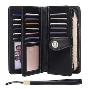 falan mule women’s wallet genuine leather rfid blocking large capacity trifold ladies wallet