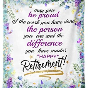 Retirement Gifts for Women Men 2021 Happy Retirement Ultra-Soft Throw Blankets Flannel Blanket for Bedding Sofa (Retirement 1, 60"x50")