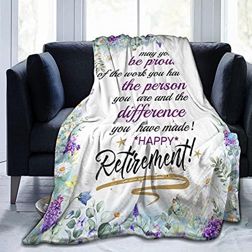 Retirement Gifts for Women Men 2021 Happy Retirement Ultra-Soft Throw Blankets Flannel Blanket for Bedding Sofa (Retirement 1, 60"x50")