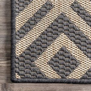 nuLOOM Jayne Geometric Diamond Indoor/Outdoor Area Rug, 5' x 8', Dark Grey