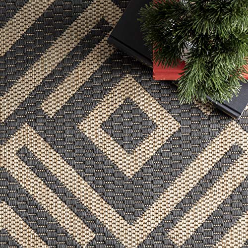 nuLOOM Jayne Geometric Diamond Indoor/Outdoor Area Rug, 5' x 8', Dark Grey