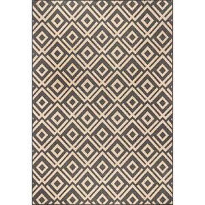 nuLOOM Jayne Geometric Diamond Indoor/Outdoor Area Rug, 5' x 8', Dark Grey