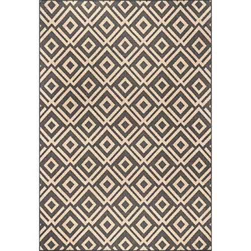 nuLOOM Jayne Geometric Diamond Indoor/Outdoor Area Rug, 5' x 8', Dark Grey