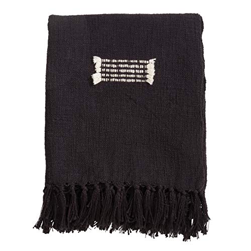 SARO LIFESTYLE Fringe Line Throw Blanket