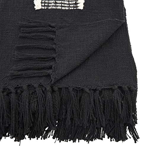 SARO LIFESTYLE Fringe Line Throw Blanket