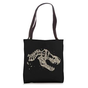 distressed t-rex skull- tyrannosaurus rex dinosaur fossil tote bag