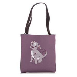 cute pitbull tote bag