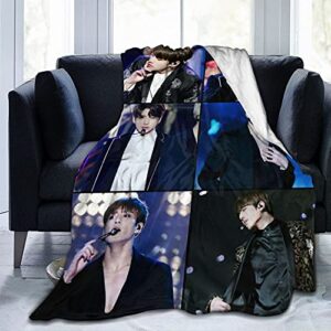 blanket jungkook soft flannel fleece throw blanket soft flannel all-season room decoration carpets (50″x40″)