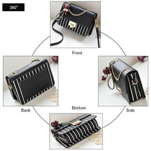 zhongningyifeng Crossbody Bag Shoulder Bag for Women Leather Small Purses Handbags Fashion With Chain Strap (plaid pink)