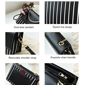 zhongningyifeng Crossbody Bag Shoulder Bag for Women Leather Small Purses Handbags Fashion With Chain Strap (plaid pink)