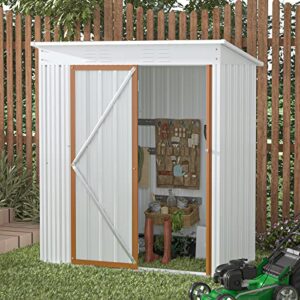 qssllc storage shed 5ft x 3ft outdoor shed with lockable door, shed kit for backyard, patio, lawn, white