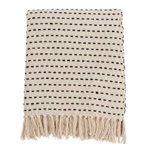 saro lifestyle stitched line throw, ivory, 50″” x60 (th818.i5060)