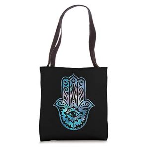 hamsa hand, protection symbol, lucky charm, all seeing eye tote bag