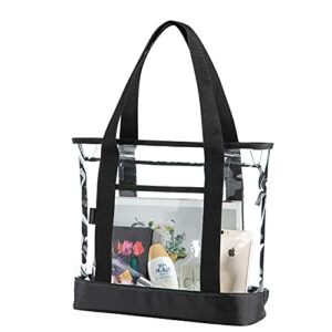 bormelun clear totes bag women – large work transparent shoulder handbag black