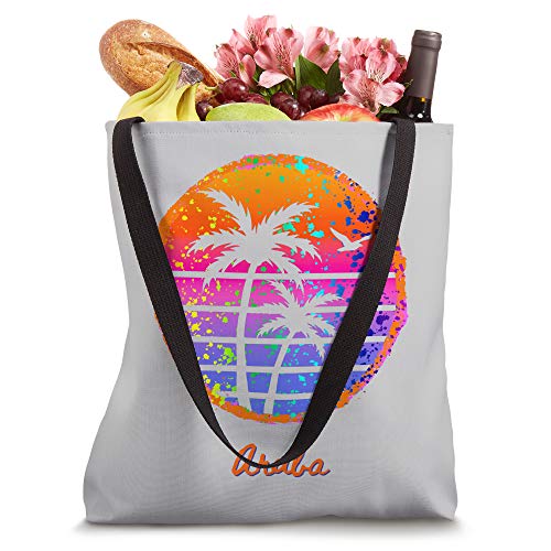 Aruba Island Palm Tree Sunset Caribbean Souvenir Tote Bag