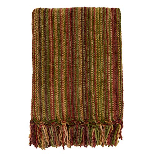 SARO LIFESTYLE Multicolor Chenille Throw Blanket, TH112.M5060, Multi, 50"" x 60"""