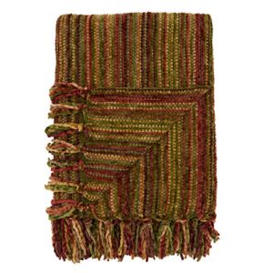 SARO LIFESTYLE Multicolor Chenille Throw Blanket, TH112.M5060, Multi, 50"" x 60"""