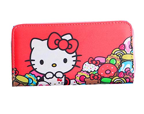 Kerr's Choice Card Holder Wallet Kitty Purse PU Cat Kitty Clutch Cat Wallet Kawaii Wallet Red