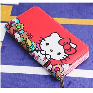 Kerr's Choice Card Holder Wallet Kitty Purse PU Cat Kitty Clutch Cat Wallet Kawaii Wallet Red