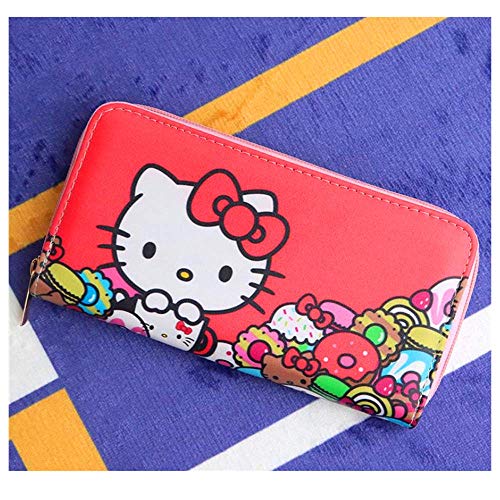 Kerr's Choice Card Holder Wallet Kitty Purse PU Cat Kitty Clutch Cat Wallet Kawaii Wallet Red