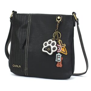 chala lasercut crossbody – charms paw+love – black