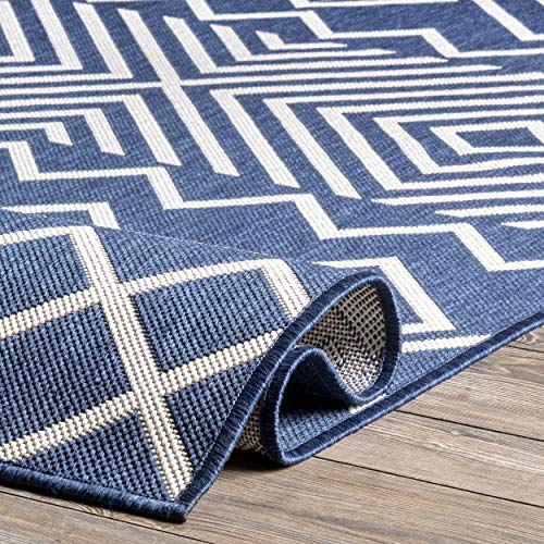 nuLOOM Celine Aztec Indoor/Outdoor Area Rug, 5' x 8', Blue