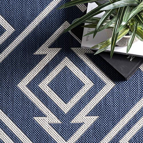 nuLOOM Celine Aztec Indoor/Outdoor Area Rug, 5' x 8', Blue