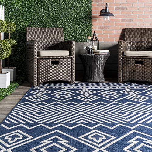 nuLOOM Celine Aztec Indoor/Outdoor Area Rug, 5' x 8', Blue