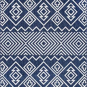 nuLOOM Celine Aztec Indoor/Outdoor Area Rug, 5' x 8', Blue