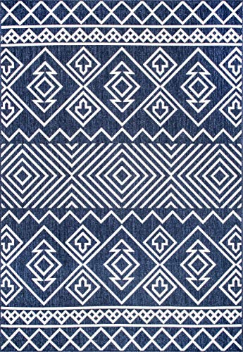 nuLOOM Celine Aztec Indoor/Outdoor Area Rug, 5' x 8', Blue