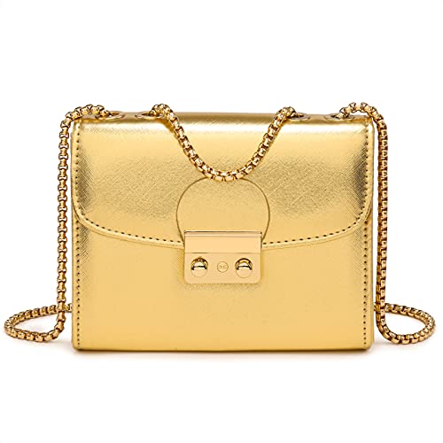 Dasein Women Small Crossbody Bag Designer Evening Bag Clutch Purse Handbag for Wedding/Prom/Party with Double Chain Strap