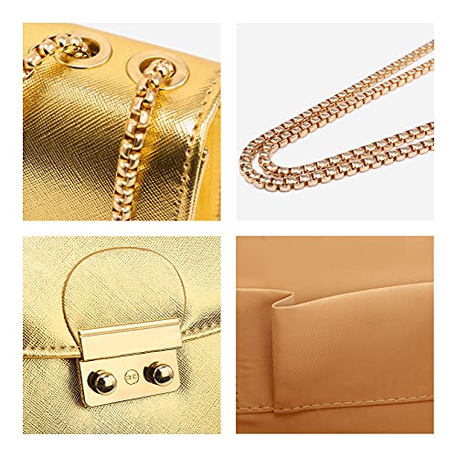 Dasein Women Small Crossbody Bag Designer Evening Bag Clutch Purse Handbag for Wedding/Prom/Party with Double Chain Strap