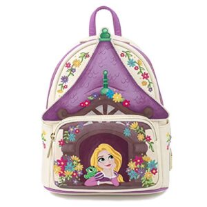 loungefly disney tangled tower scene womens double strap shoulder bag purse