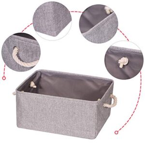 TENABORT 4 Pack Large Storage Basket Bin, Foldable Storage Cube Box Fabric Collapsible Organizer with Handles for Closet Home Office Clothes Shelf, Grey