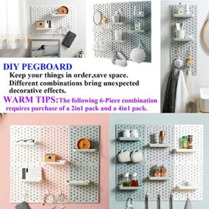 AncBace Wall Shelf Floating Shelves Wall Mount Shelf Pegboard Hooks Organizer Storage Racks Decorative DIY for Living Room Kitchen Bathroom Office Entryway Plastic Convenient (1, Pink)