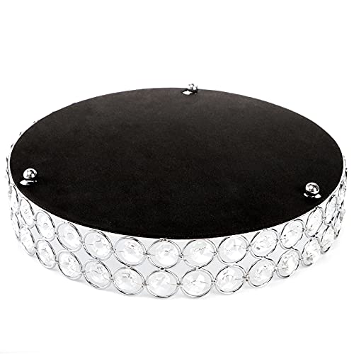 Hedume Mirrored Crystal Vanity Tray, 10 Inches Crystal Cosmetic Makeup Tray, Ornate Decorative Tray for Perfume, Jewelry and Makeup