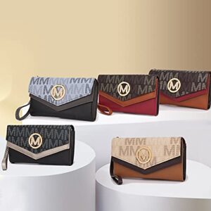 MKF Collection Wallet Handbag for Women - Wristlet Wallet Double Zipper Multi Pockets Purse