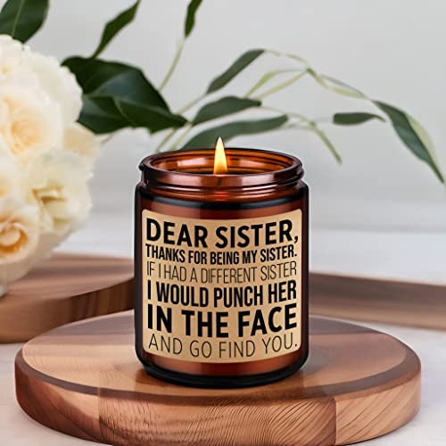 GSPY Scented Candles - Sisters Gifts from Sister - Sister Gifts, Gifts for Sister, Best Sister - Funny Birthday, Mothers Day Gifts for Sister, Little Sister, Big Sister, Sister in Law - Sisters Gifts