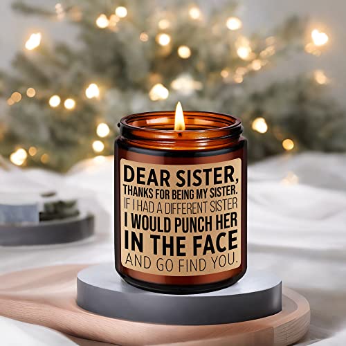 GSPY Scented Candles - Sisters Gifts from Sister - Sister Gifts, Gifts for Sister, Best Sister - Funny Birthday, Mothers Day Gifts for Sister, Little Sister, Big Sister, Sister in Law - Sisters Gifts