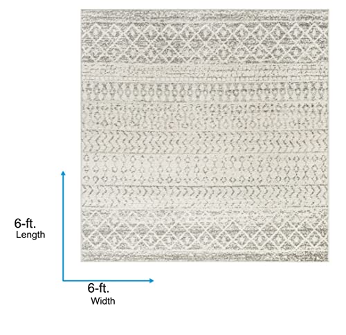 Artistic Weavers Chester Boho Moroccan Area Rug,6' Square,Grey