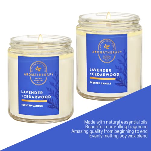 Bath and Body Works Lavender Cedarwood (7oz/ 198 g) 2-Piece Pack Single Wick Candle